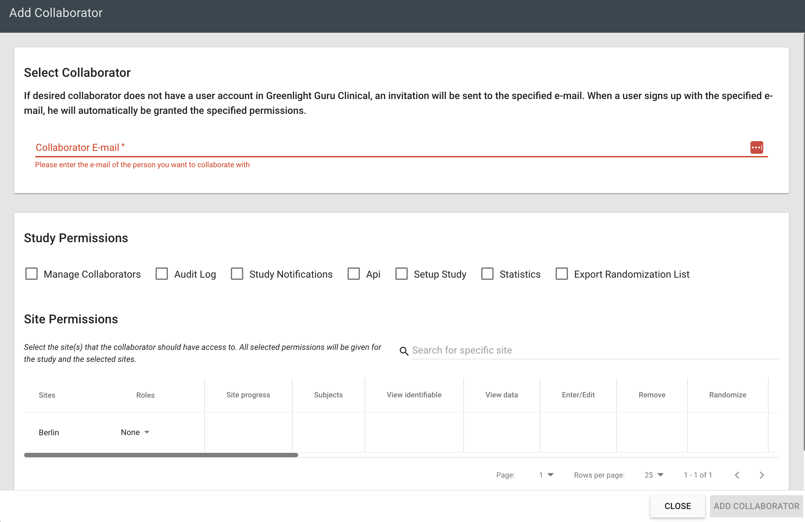 Adding Collaborators – Clinical